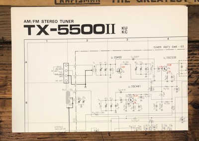 Pioneer TX-5500 MK2 / II Tuner KU KC Fold Out Schematic *Original* | eBay