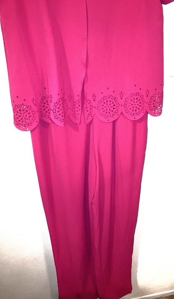 Jumpsuit Kate & Mallory Raspberry Pink Scalloped Hem Top Lined Size ...