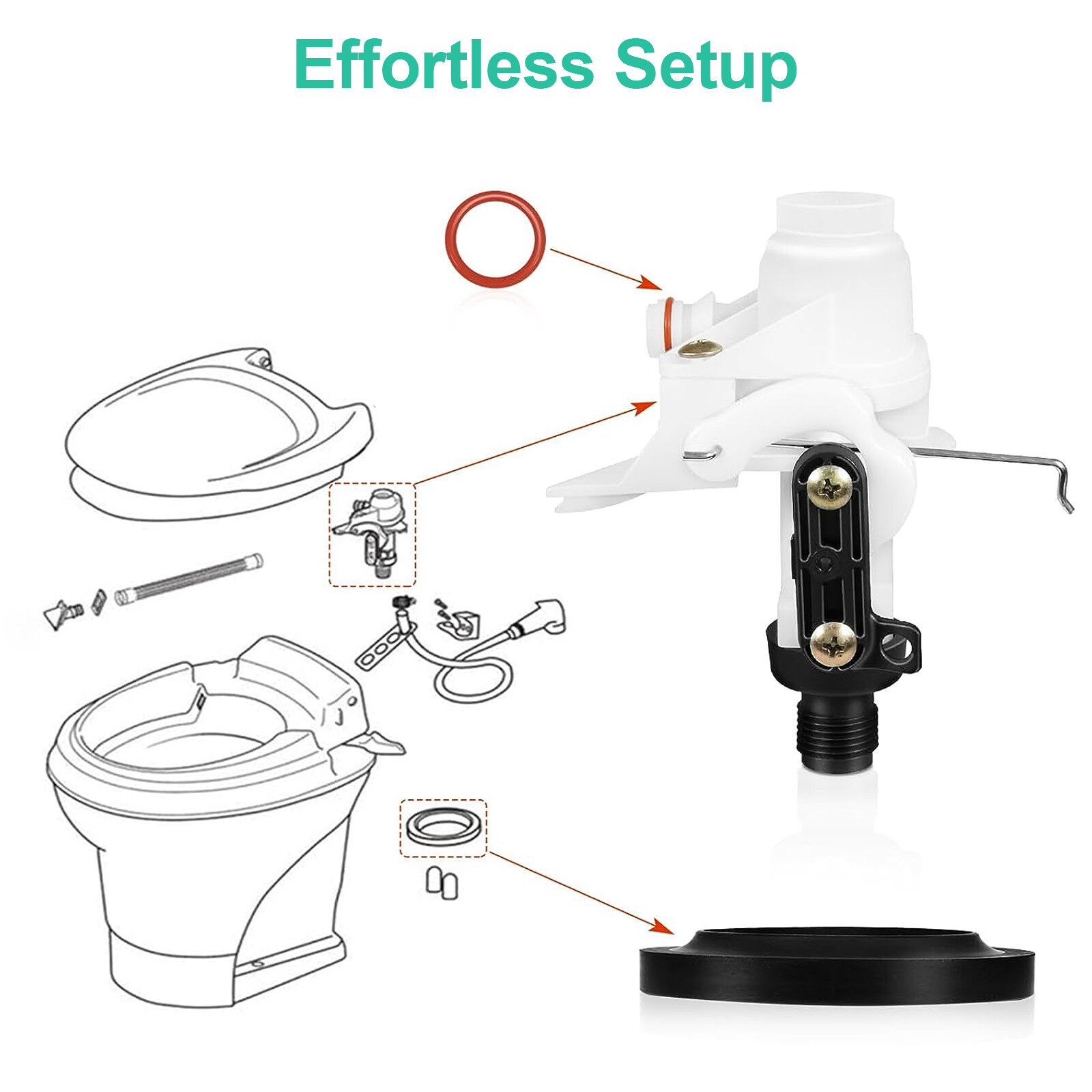 Upgraded Thetford Aqua Magic V Toilet Water Valve Kit Assembly For Rv ...