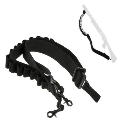 US Black 12 Gauge Holder Shotgun Sling with 15 Shell Ammo Holder 2 ...