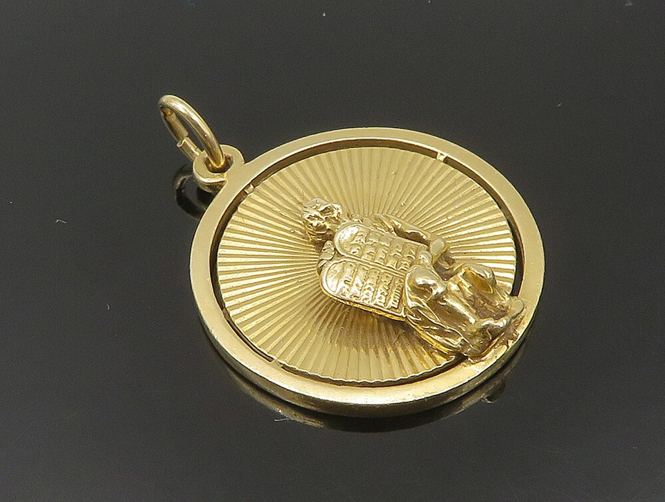 14K GOLD - Vintage Shiny Moses Ten Commandments Religious Pendant ...