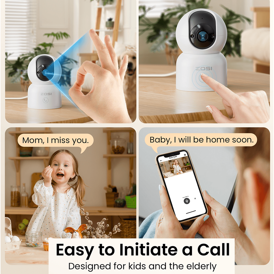 ZOSI 2MP CCTV PTZ WiFi Camera Home Security 2 Way Talk 2.4GHz Auto ...