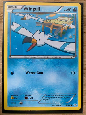 Pokémon TCG Wingull Roaring Skies 18/108 Regular 1st Edition Common NM ...