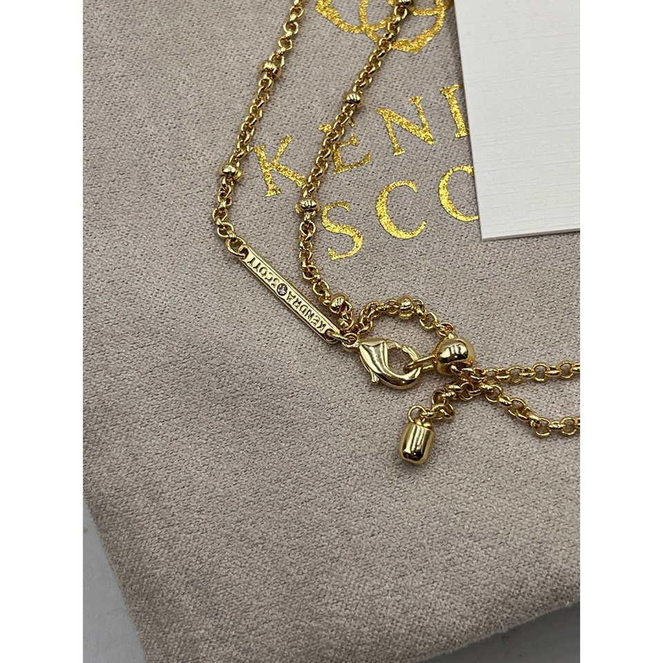 Kendra Scott Ansley Large Heart Black Obsidian Gold Plated Long ...