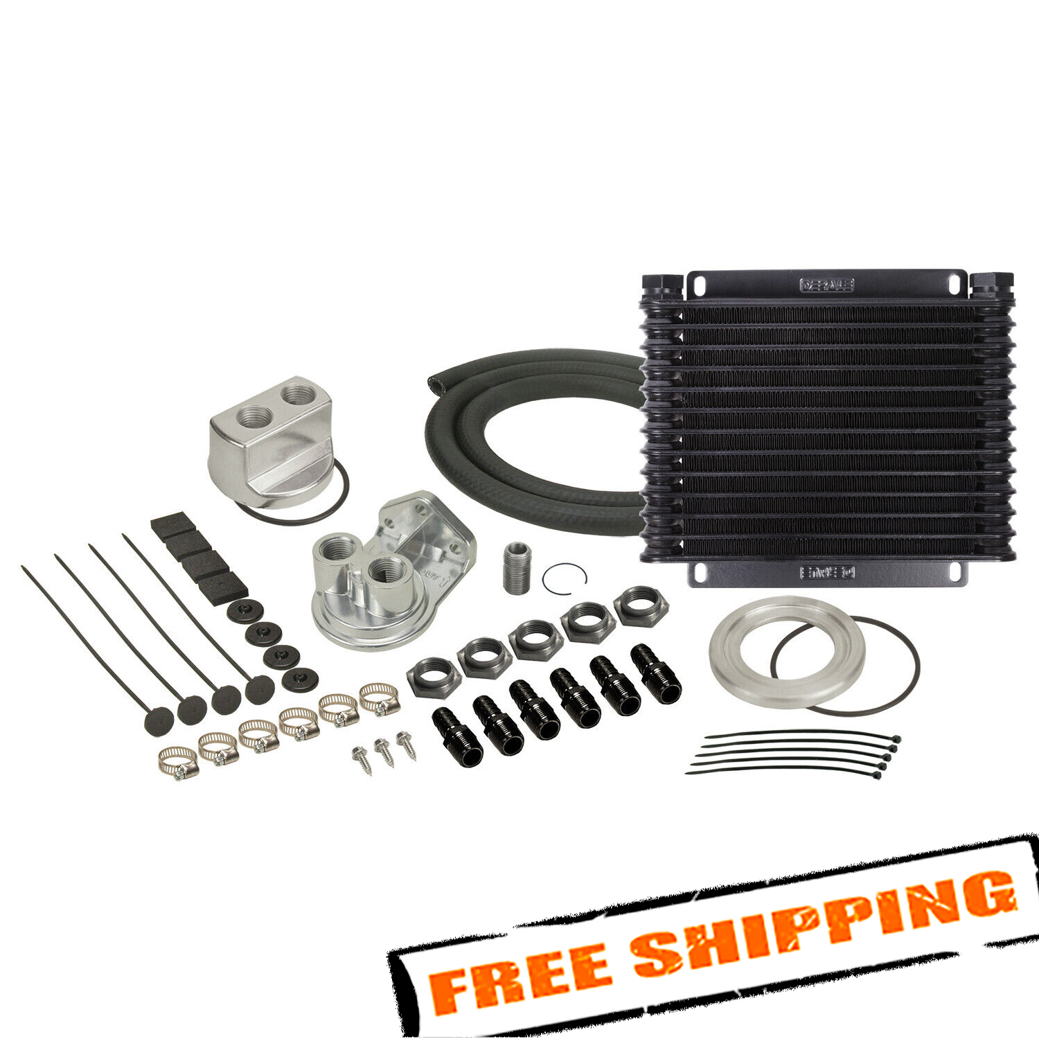 Derale 15451 13 Row Plate & Fin Engine Oil Cooler Kit with Spin On ...