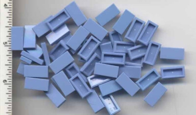 LEGO x 50 Medium Blue Tile 1 x 2 with Groove NEW 3069b | eBay