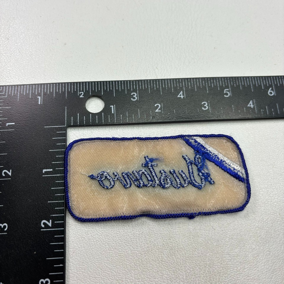 USED Retro BLUE STRIPE CURSIVE GUSTAVO Name Patch (Uniform Mechanic ...