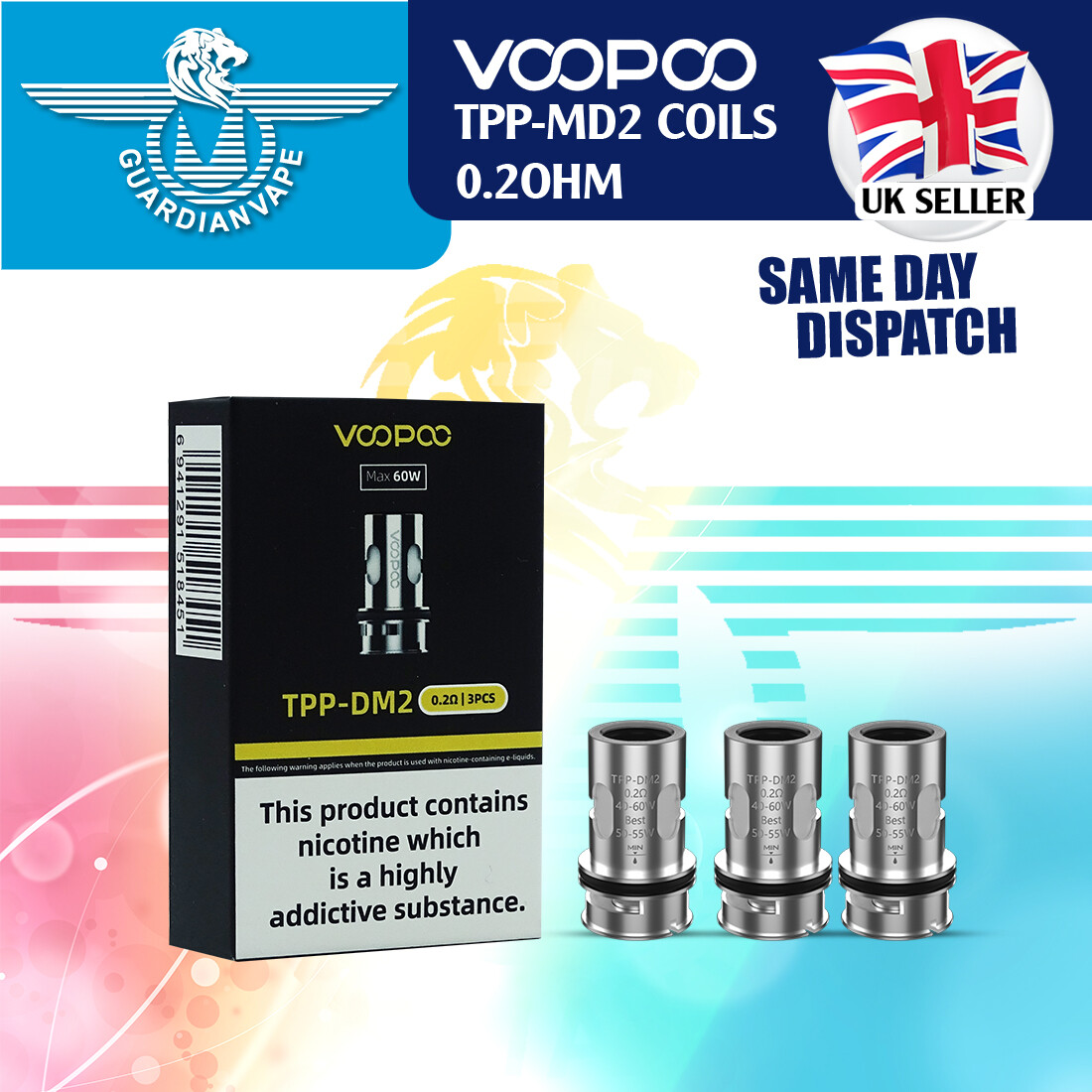VOOPOO TPP-DM1-DM2-DM3-DM4 COILS PACK OF 3 Replacement Coils Authentic ...