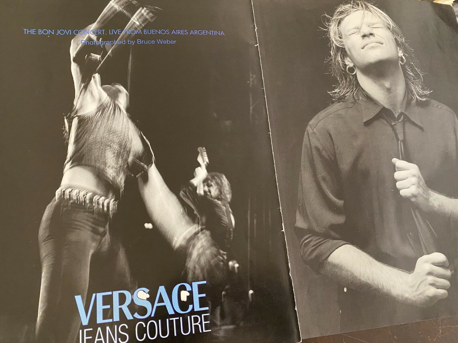 Jon Bon Jovi, Versace Jeans Couture, Two Page Vintage Promotional Ad | eBay