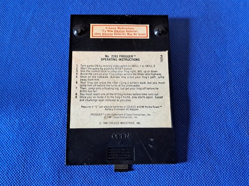 Frogger 1982 Coleco Table Top Arcade Game [Battery Cover ONLY] | eBay