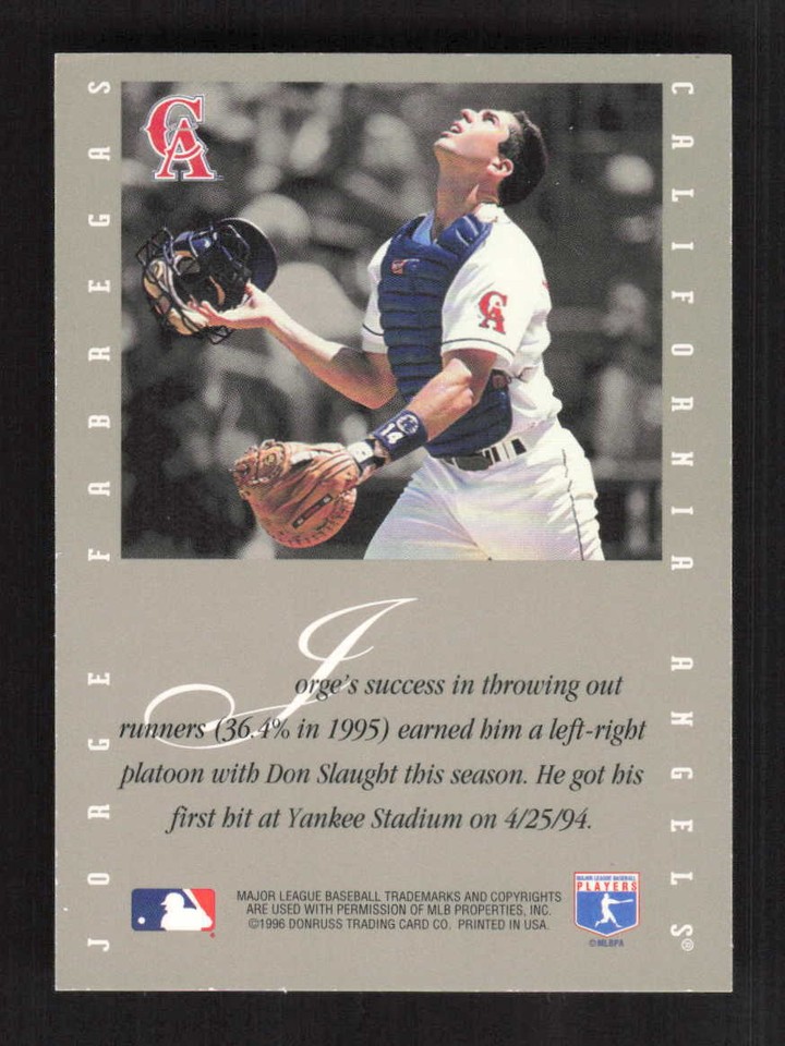 Jorge Fabregas AU 1996 Leaf Signature Series Extended Series Autographs ...