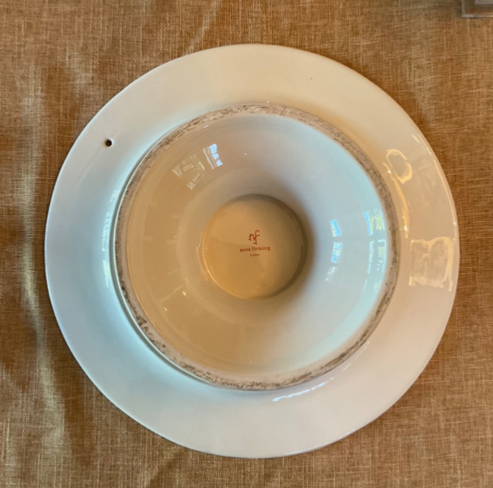 Nora Fleming Swiss Dot 14.5” Stoneware Pedestal Cake Plate Server & 6 minis | eBay