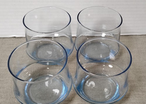 Libbey Glass Set of 4 Lt Blue Azure Impromptu 10oz Rocks Glasses Retro ...