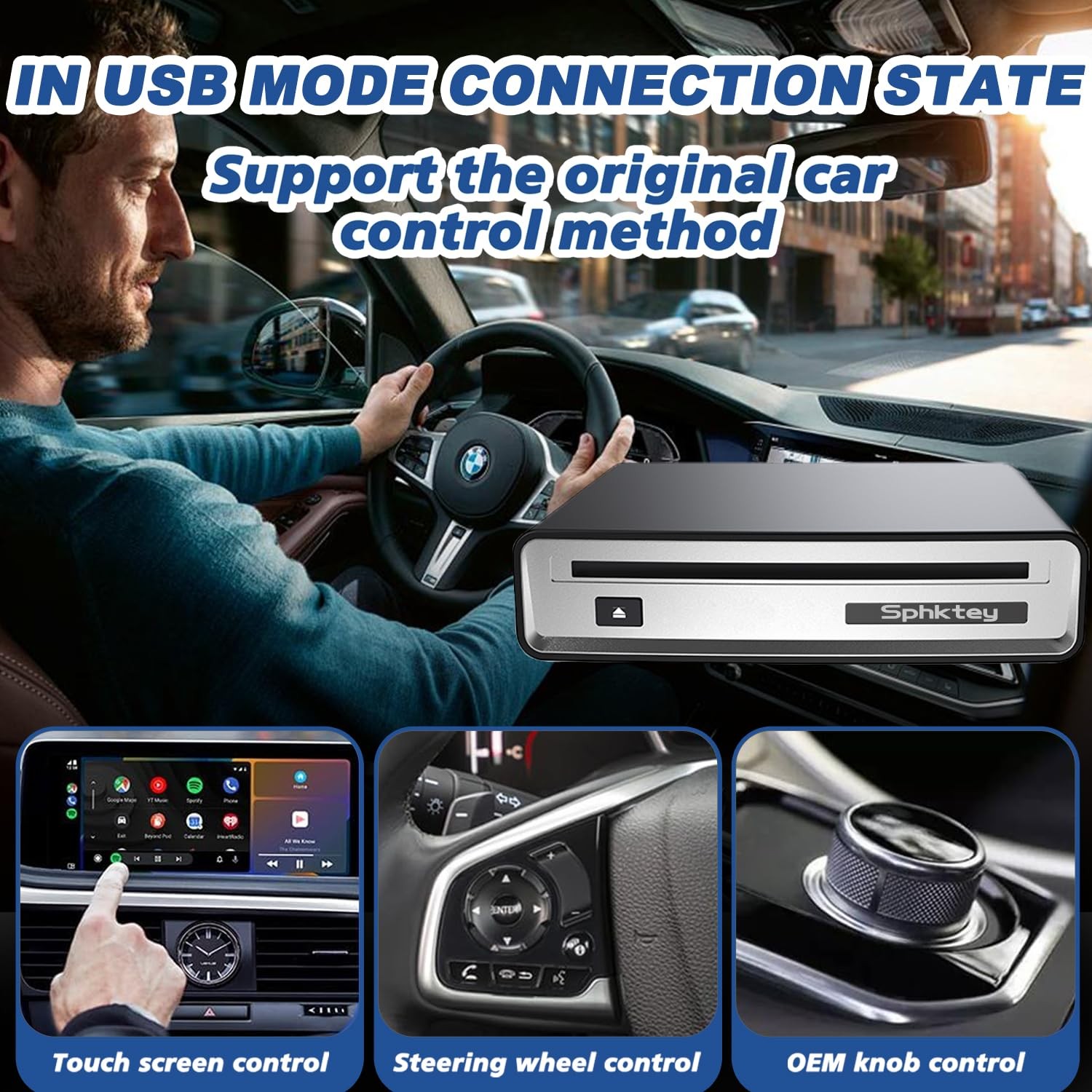 Portable Car USB AUX CD Player - Plug and Play for Cars, Speakers, PC ...