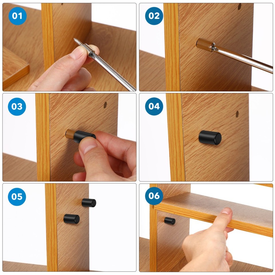 20 Pcs Shelf Screws Pegs Self Tapping Iron Screw In Shelf Supports With ...