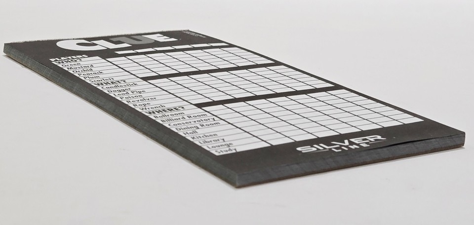Clue Silver Line 36 Double Sided Score Pad Sheets Replacement Game ...
