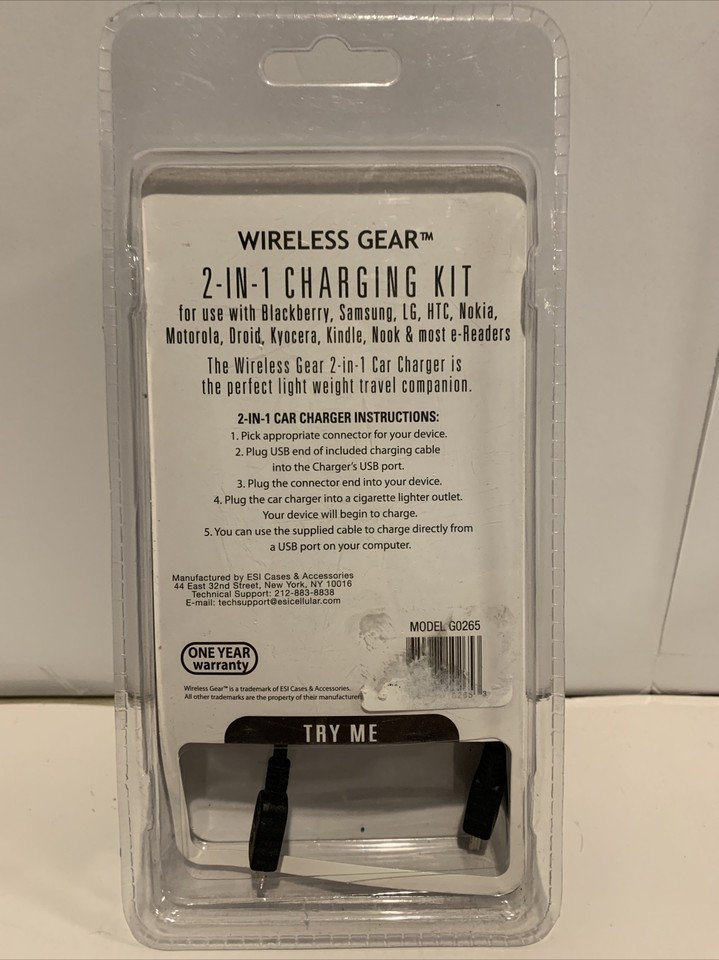 WIRELESS GEAR RETRACTABLE SYNC & CHARGE CABLE Model: G0265 Kit | eBay