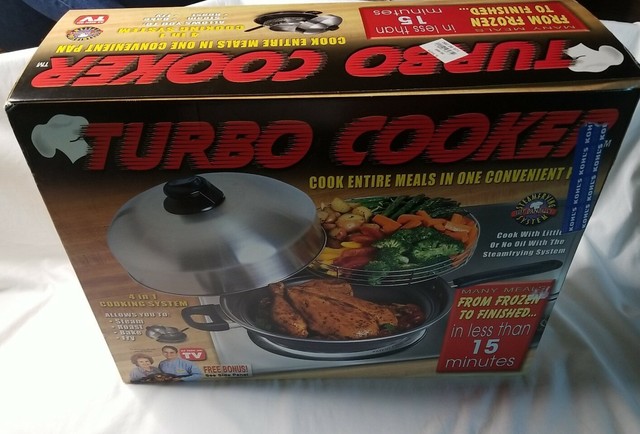 Turbo Cooker 4 in 1 Cooking System Steam Roast Bake Fry Pan 15 Minute ...