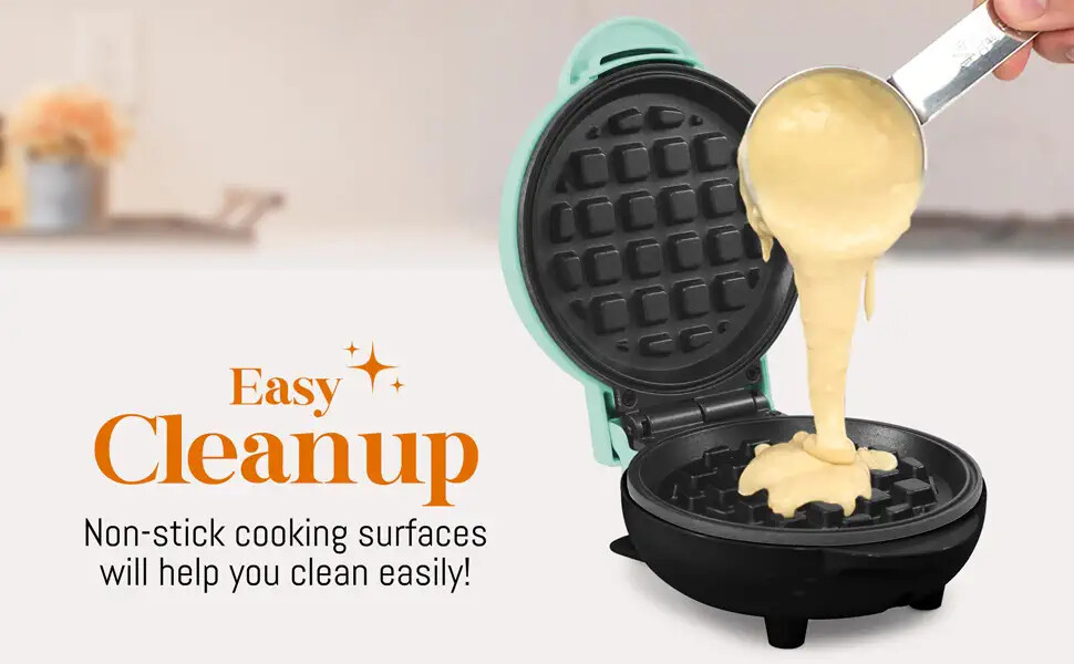 Elite Gourmet EWM013B Electric Nonstick Mini Waffle Maker, Belgian ...