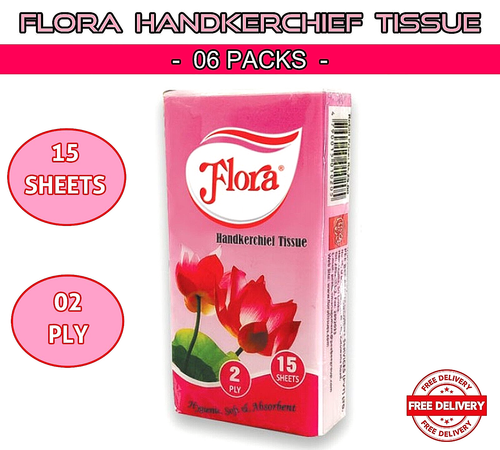 Facial-Tissue-Pocket-Size 06 Packs Flora Everyday White Hygienic Soft ...