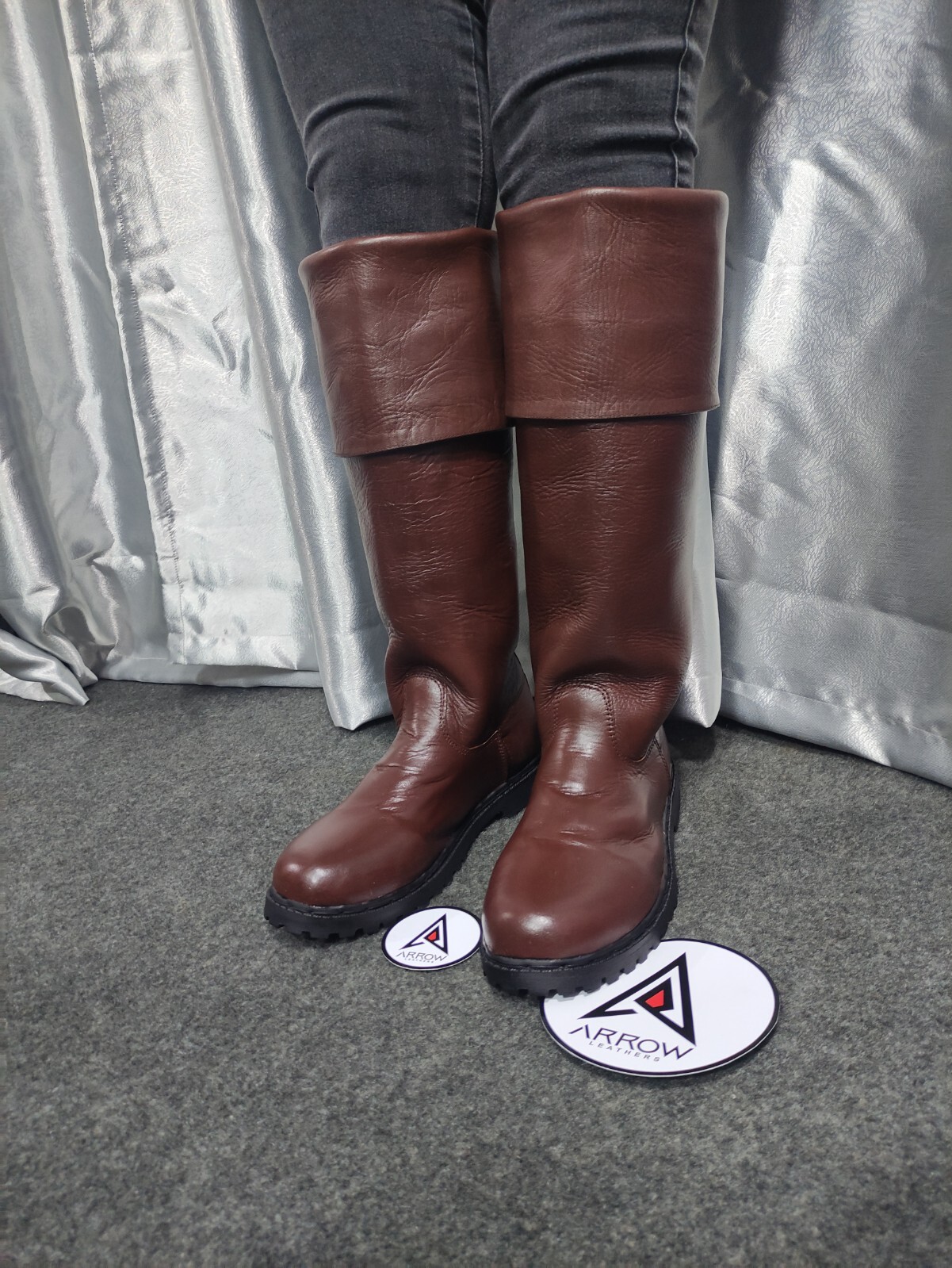 Revolutionary War Colonial Riding Leather Boot With Rubber Sole. Long ...