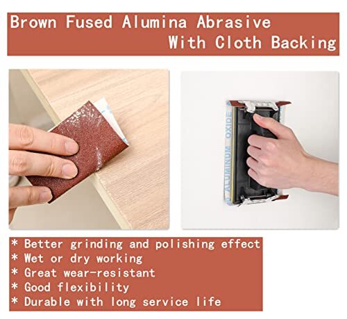 15FT Sandpaper Roll 80 Grit Sanding Paper Durable Cloth Back Dry Wet ...