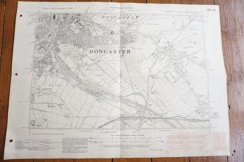 1938 Doncaster Yorkshire LMS LNER Railway OS Linen Map Ref 28 | eBay UK