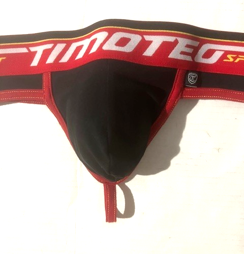 New TIMOTEO Sport Mens Blk & Red Ringer Thong Bikini Brief String ...