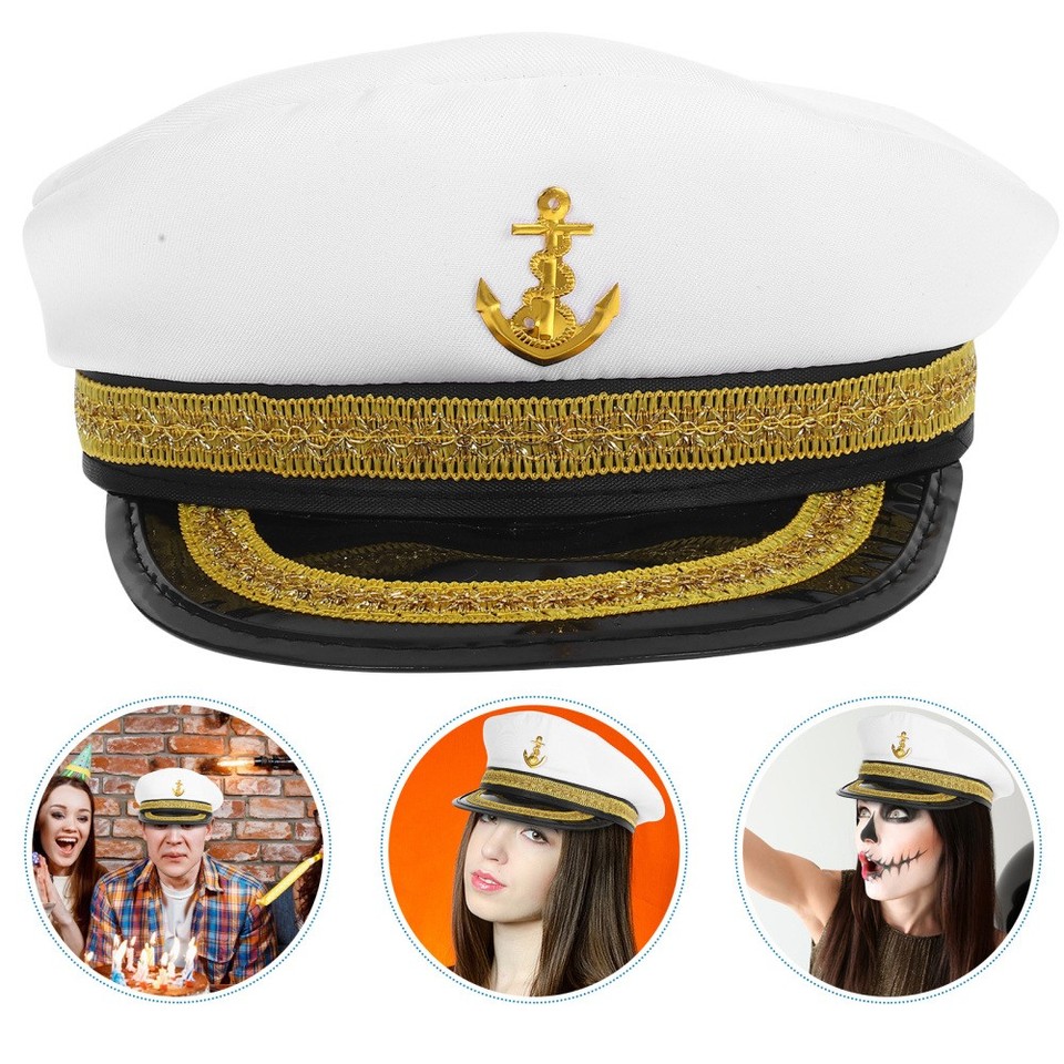 Sailor Hat Miss Hats for Adults Sailing Cap Captains Men Boating | eBay UK
