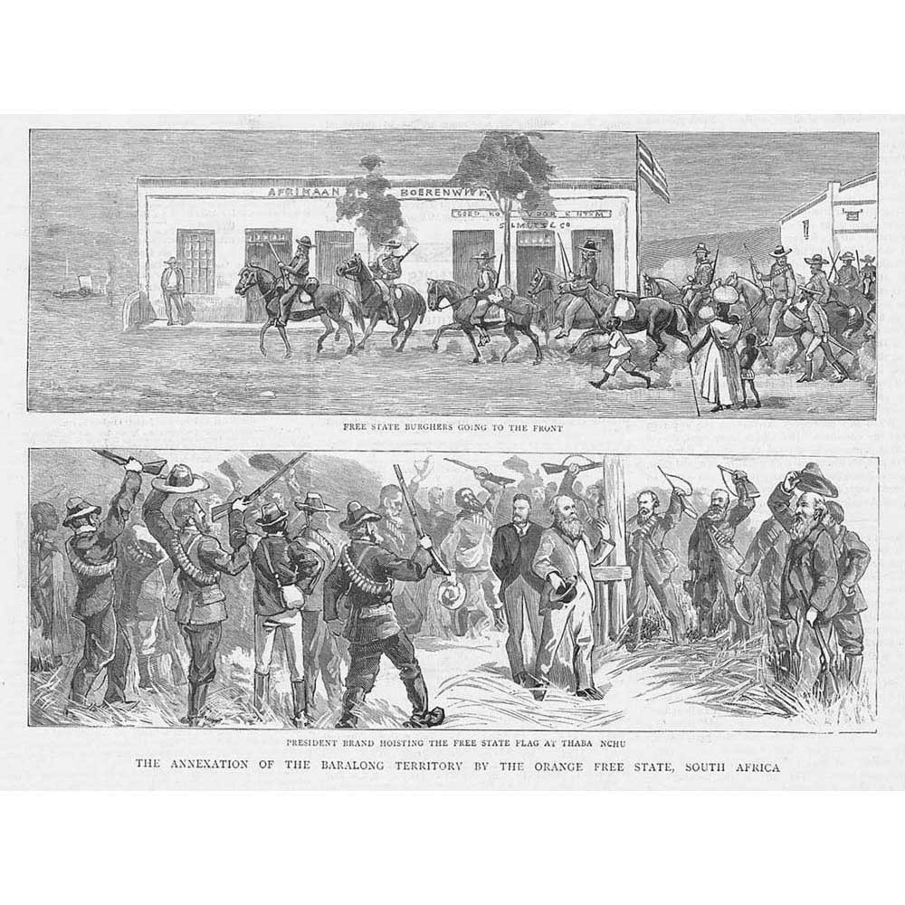 SOUTH AFRICA Annexation of Barolong by the Orange Free State Antique ...