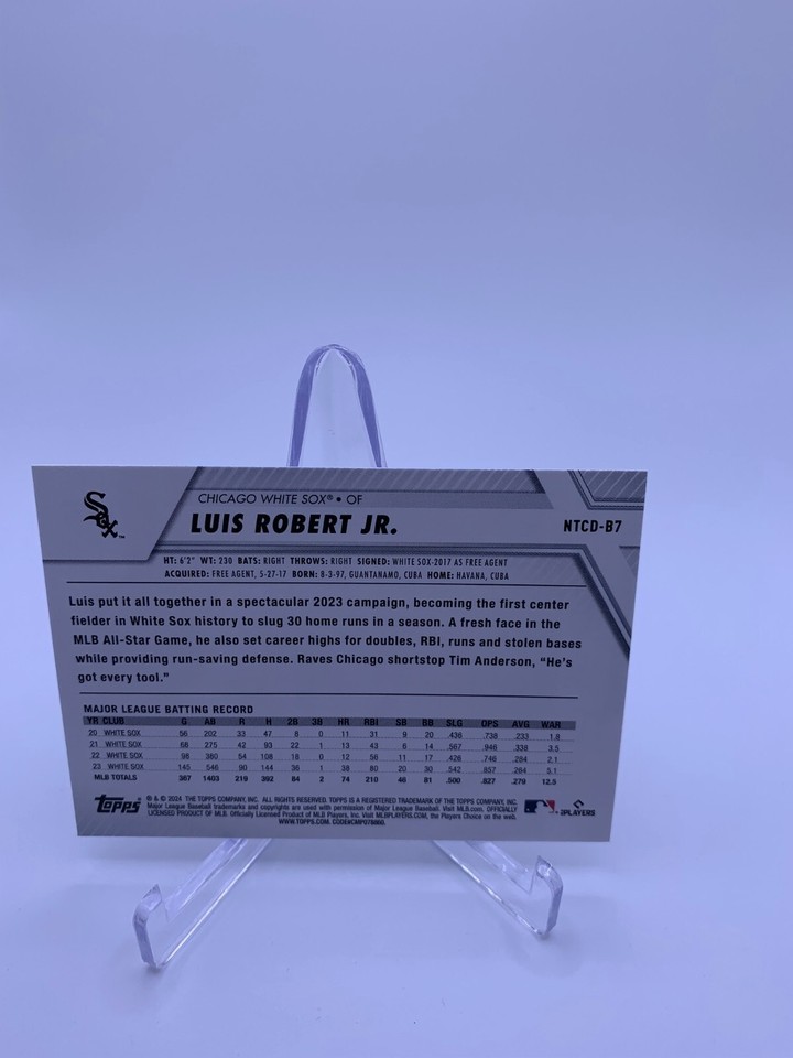 2024 Topps National Trading Card Day Luis Robert Jr #NTCD-B7 Chicago ...