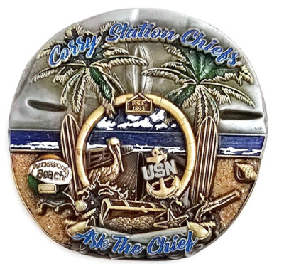 Awesome 3.5" USN Navy Chiefs Mess CPO Challenge Coin Corry Station ...