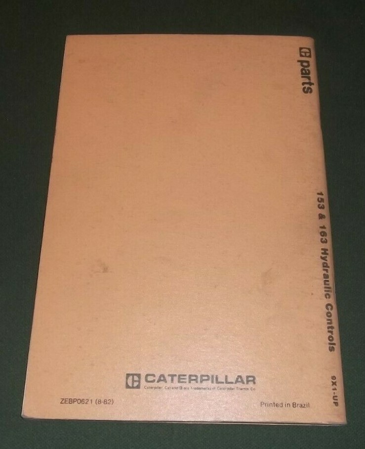 CAT CATERPILLAR 153 163 HYDRAULIC CONTROLS PARTS BOOK MANUAL S/N 9X1-UP ...