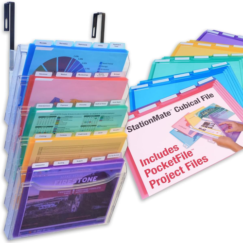 Stationmate Wall File Organizer, 5 Tier Cubicle Partition Mount Hanging ...
