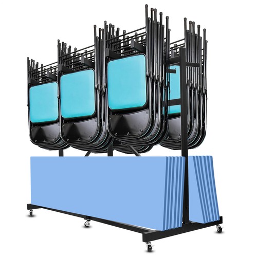 Folding Chair Rack Dolly Cart Table Storage Rack Desk Chairs Cart ...