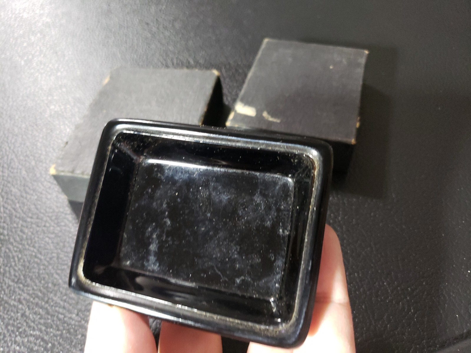 Black Glass Watermark Detector For Stamps In Box With Directions on Lid ...