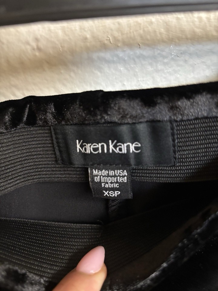 Karen Kane Women’s Black Velvet Pull On Wide Legs Elastic Waist Dress ...