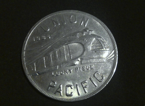 1934 Union Pacific Railroad Lucky Piece Pullman Train Car Aluminum Coin ...