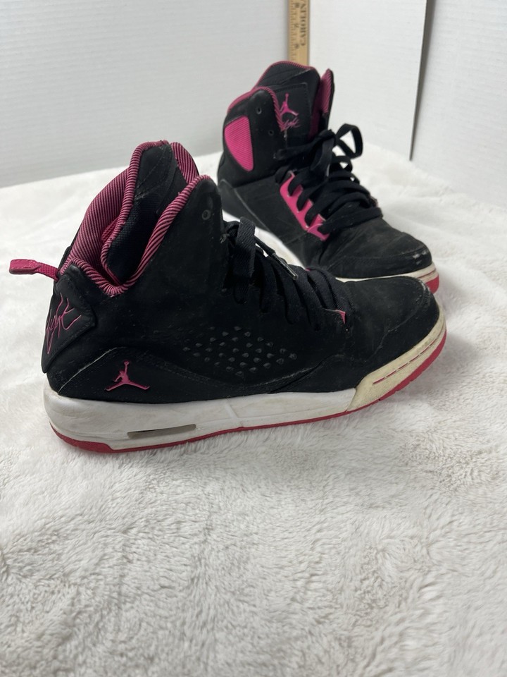Nike Girls Air Jordan Flight SC 3 Pink/ Black Basketball Shoes Sneaker ...