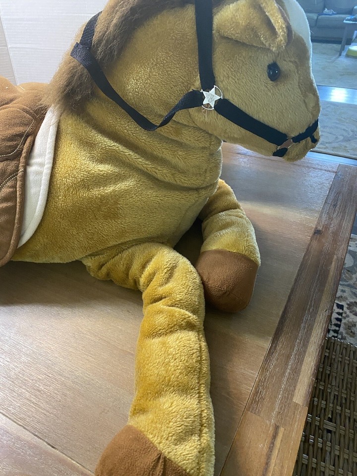Hug Fun Horse 36” Sit On Rideable Brown Plush Pony Saddle & Bridle | eBay
