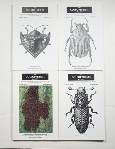The Coleopterists Bulletin Volume 55 2001 Complete 4 Issues Entomology ...