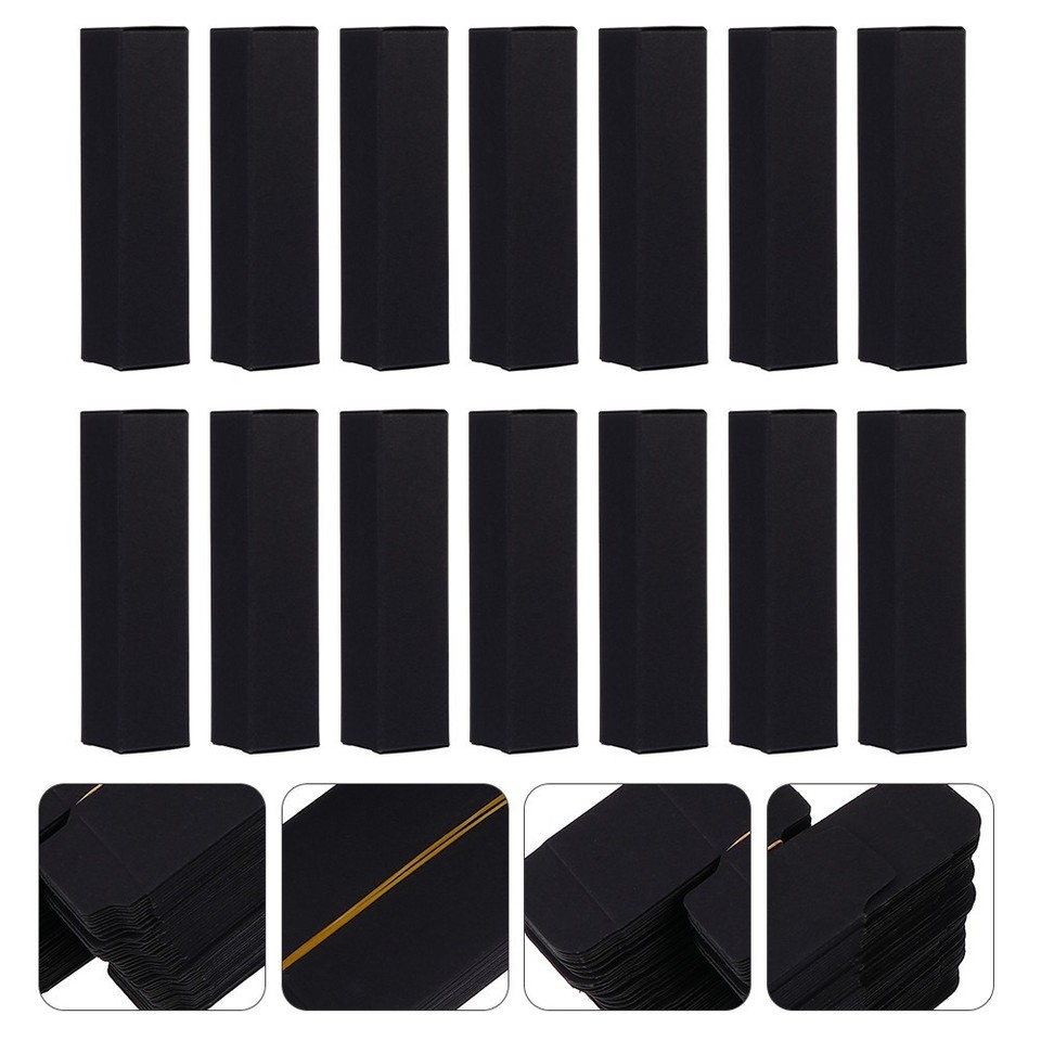 50 Pcs Black Packaging Box Empty Makeup Containers Lip Gloss Case ...