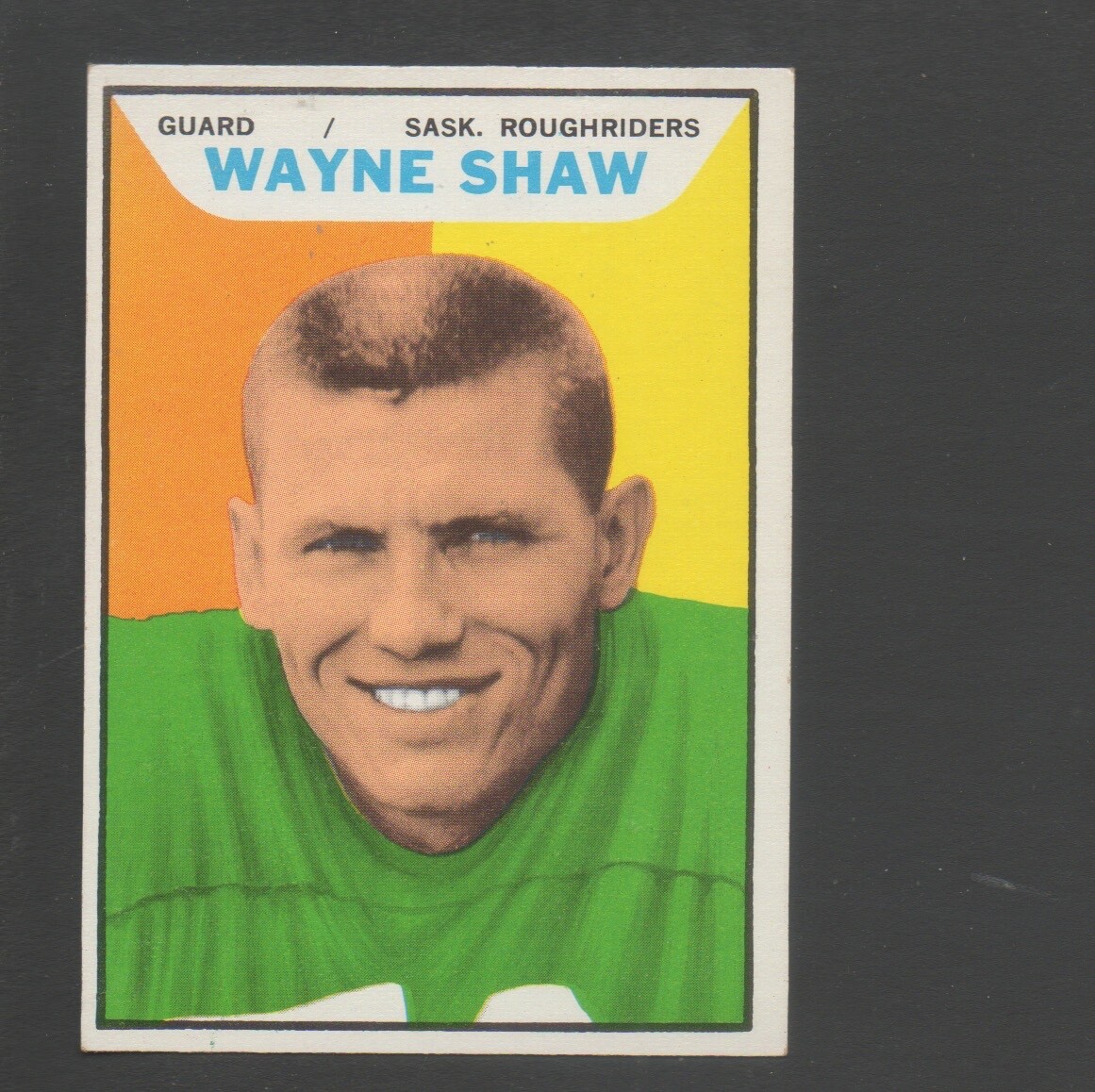 1965 Topps Canadian Football Card #99 Wayne Shaw-Saskatchewan Rough ...