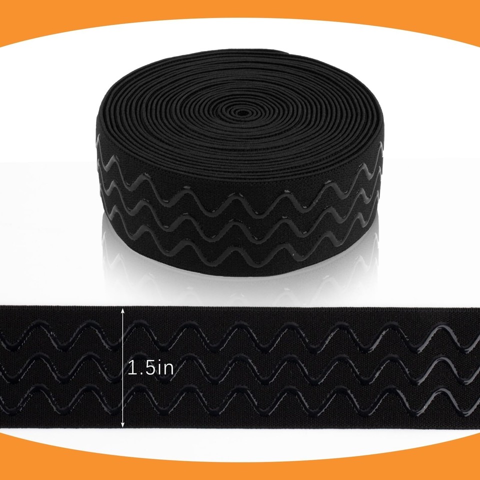 Silicone Gripper Elastic Band Non-Slip Elastic Band Black Silicone ...