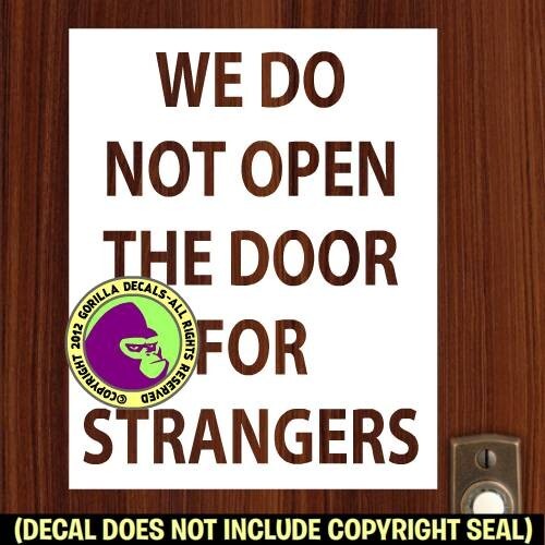 STRANGERS NO Soliciting Decal Sticker Privacy Solicitors Warning Front ...