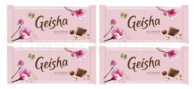 4 FAZER GEISHA Milk Chocolate Bars with Soft Hazelnut Filling 100g 3 ...