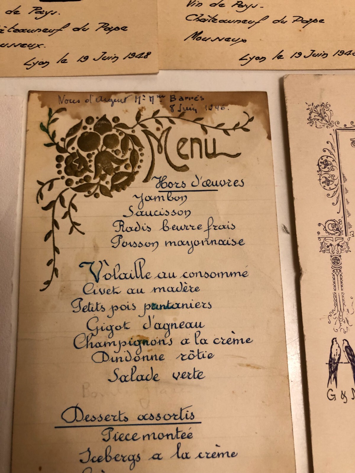 lot de 8 anciens menus vieux papiers C3 | eBay