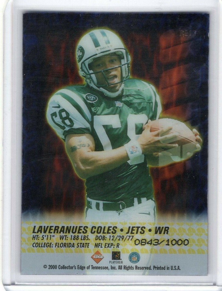 LAVERANUES COLES 2000 Collector's Edge T3 ROOKIE EXCALIBUR #843/1000 ...