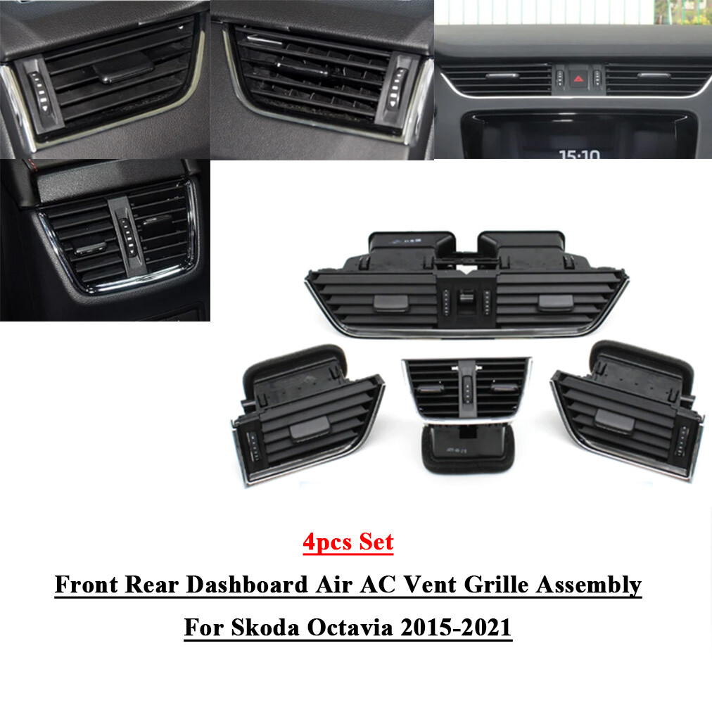 4x Car Front Rear Air Vent AC Vent Grille Assembly For Skoda Octavia ...
