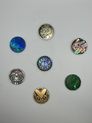 Pokemon TCG Plastic Collectible flip Coin lot - 7 coins collection. | eBay